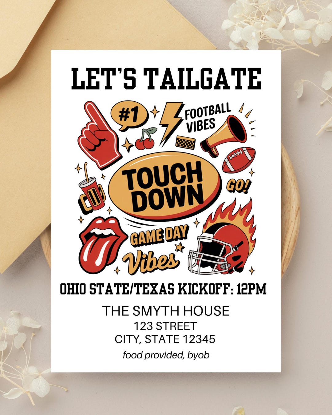 Football Party Invite Digital, Football Tailgate Party Invite, Tailgate ...