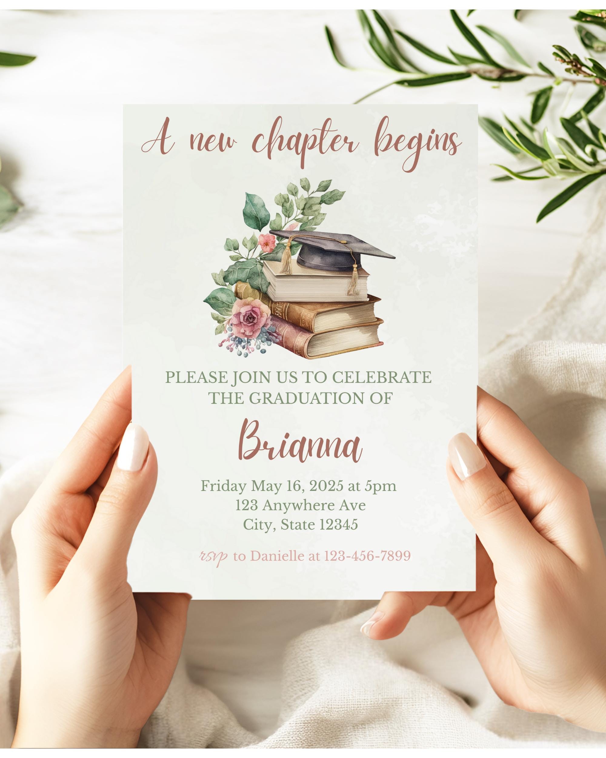 Book Themed Graduation Invitation, Book Party Invite, Grad Party Card ...