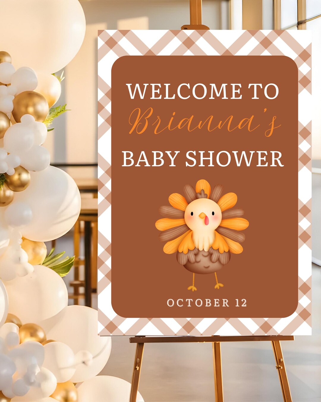 Little Turkey Baby Shower Welcome Sign, Fall Baby Shower Sign ...