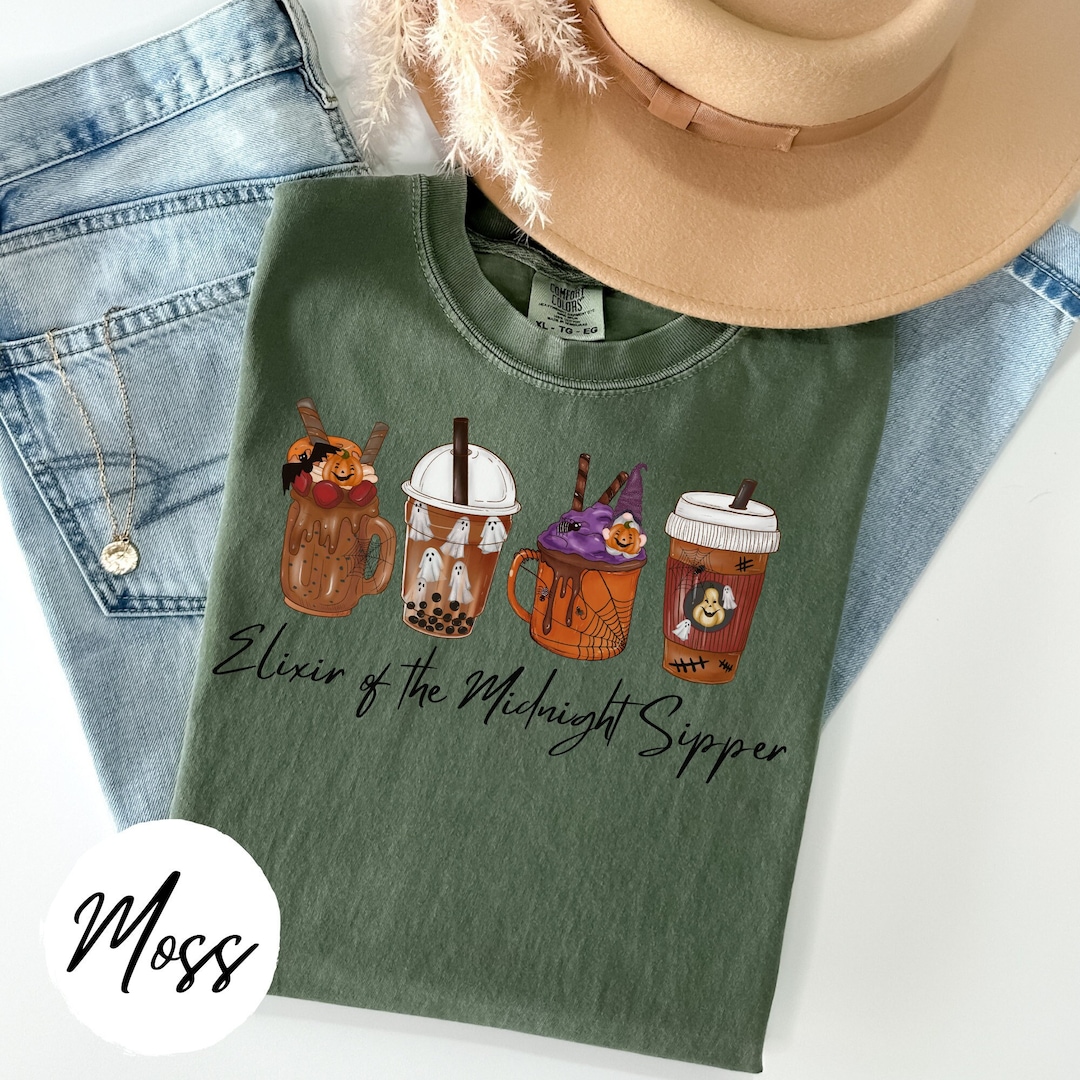 Coffee Halloween Tshirt | Elixir of the Midnight Sipper | Iced Coffee ...