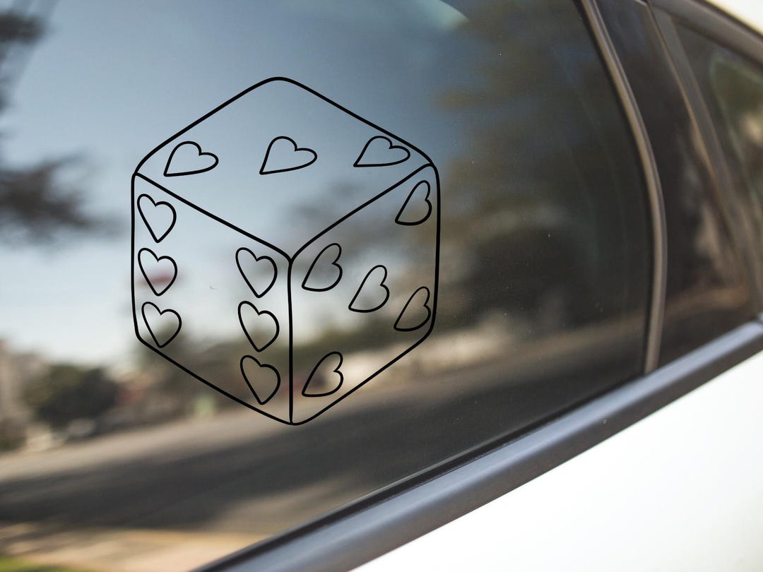 Girly Dice With Hearts Decal Sticker for Cars, Laptops, Phones, Cute ...