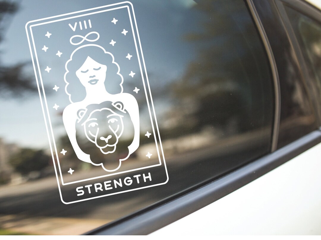 Strength Tarot Card Decal Sticker for Cars, Laptops, Tumblers, Wall ...