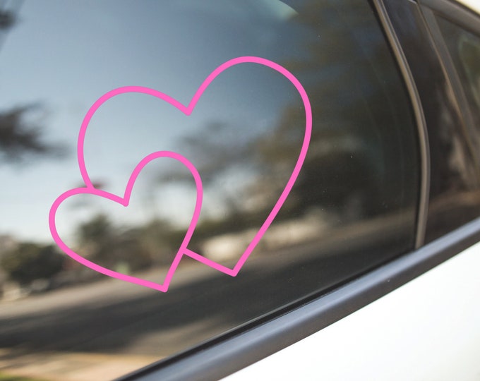 Interlocked Hearts Decal Sticker for Cars, Laptops, Walls, Phones, Cute ...