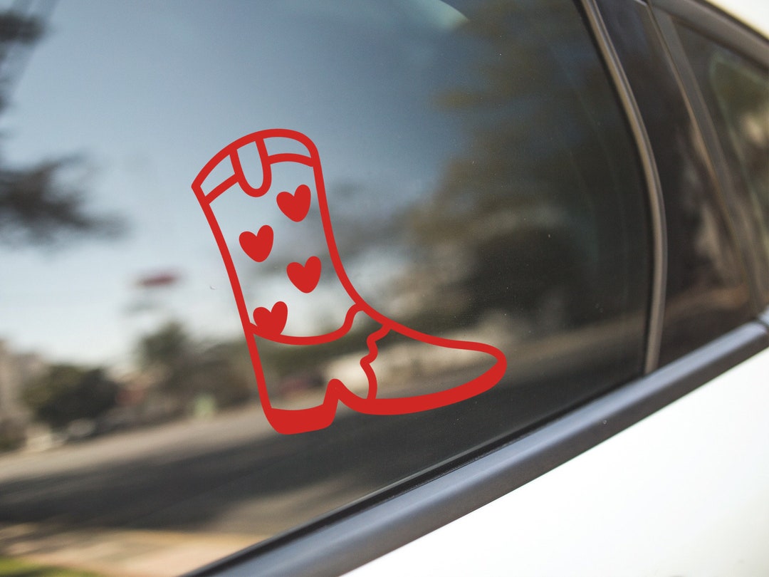 Heart Cowgirl Boots Decal Sticker for Cars, Laptops, Tumblers, Walls ...