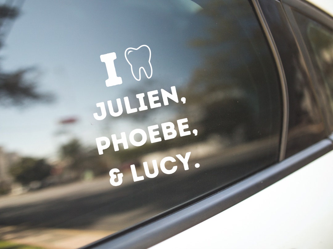 I Love Julien, Phoebe, and Lucy Decal Sticker for Cars, Swifty, Taylor ...