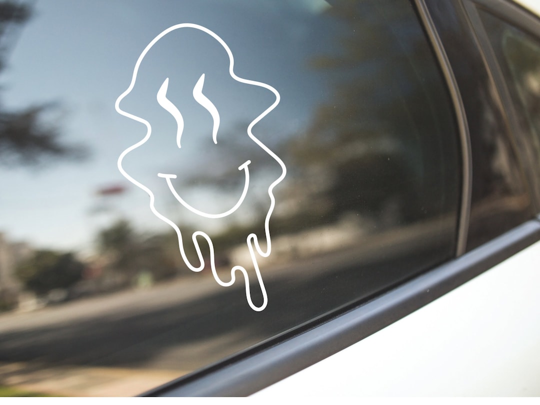 Melting Smiley Face Decal Sticker for Cars, Smile Sticker, Girly Decal ...