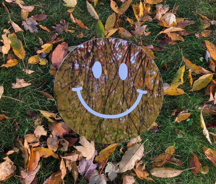 Smiley Face Mirror With Adhesive Back VSCO Mirror Groovy - Etsy