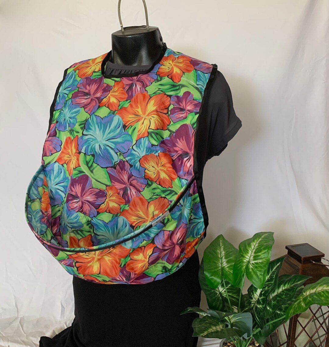 Floral Adult Bib – Waterproof Dining Apron With Pocket - Etsy