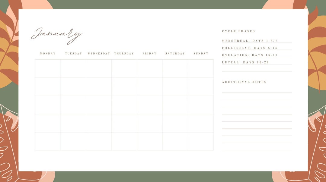 PRINTABLE, DOWNLOADABLE Cycle Tracking Template Menstrual Cycle Tracker ...