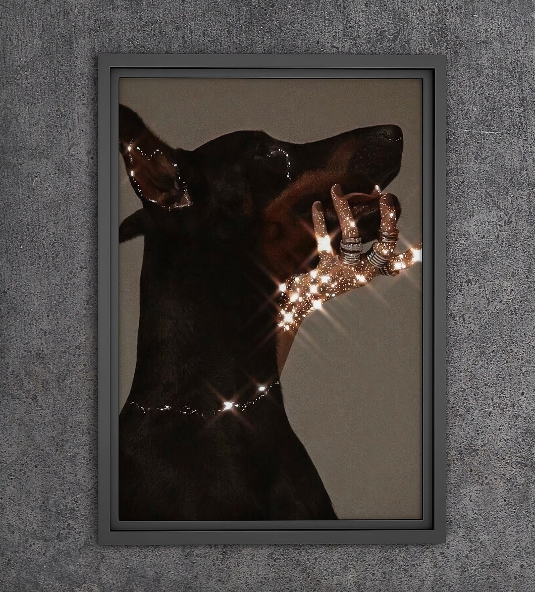Doberman Diamond Poster Print, Hypebeast Poster, Luxury Designer ...