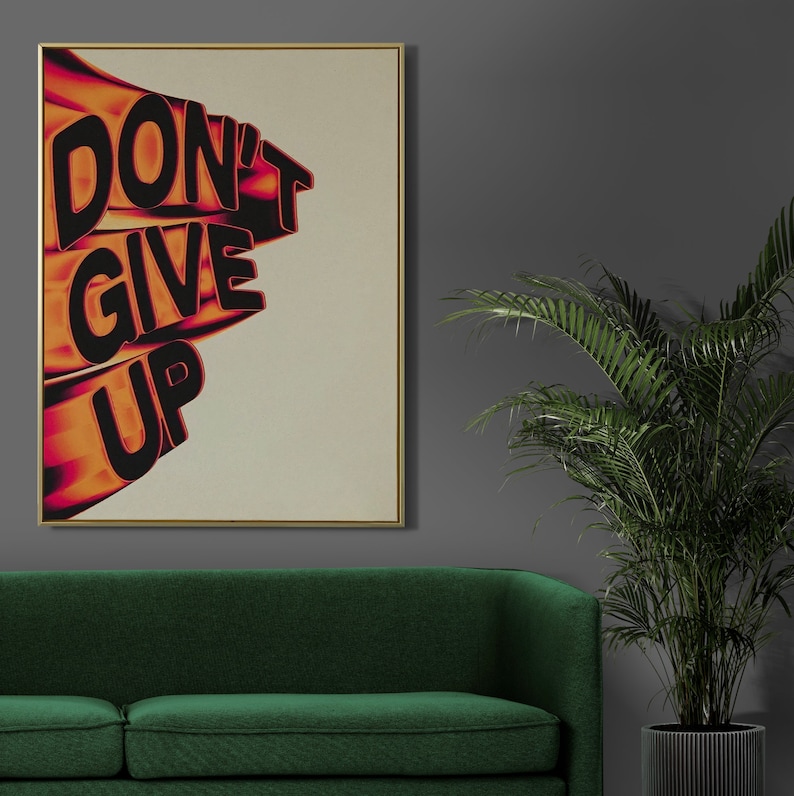 Don't Give up Stop Motivational Poster Print, Aesthetic Print Poster ...