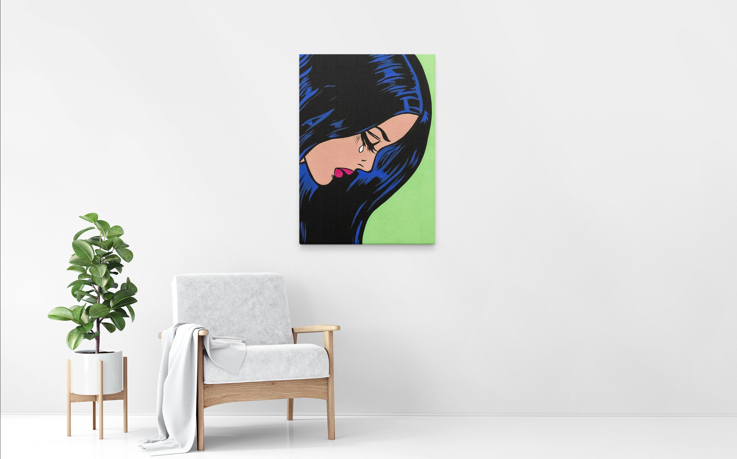 Pop Art "girl Crying" Canvas Print, Pop Art Poster, Fashion Wall Decor ...