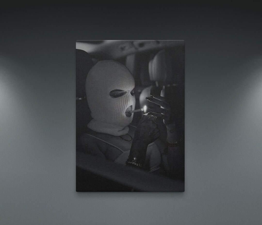 Ski Mask Girl Canvas Poster, Luxury Old Money Canvas Print, Girl ...