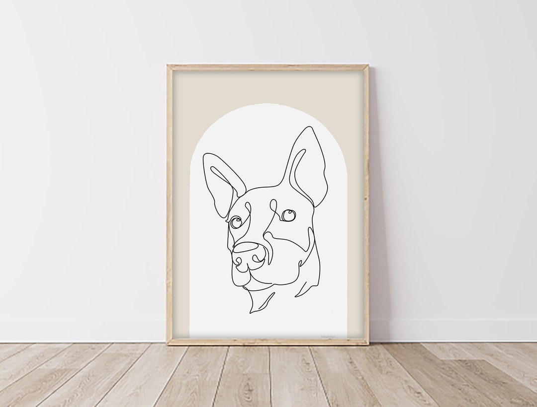 Instant Downloadable Kelpie Line Art Poster Print Dog Pet Wall Art ...