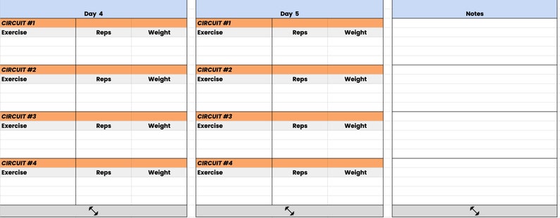 Weekly Workout Plan Template - Etsy