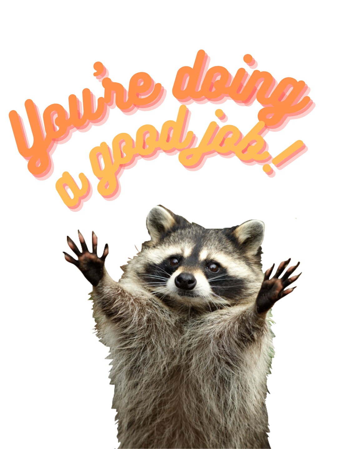 Inspirational Raccoon Doing a Good Job Poster - Etsy