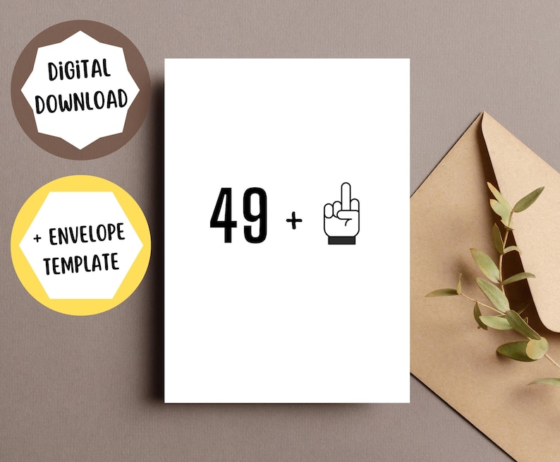 50th Birthday Card Funny Printable Digital Download 50 Bday - Etsy