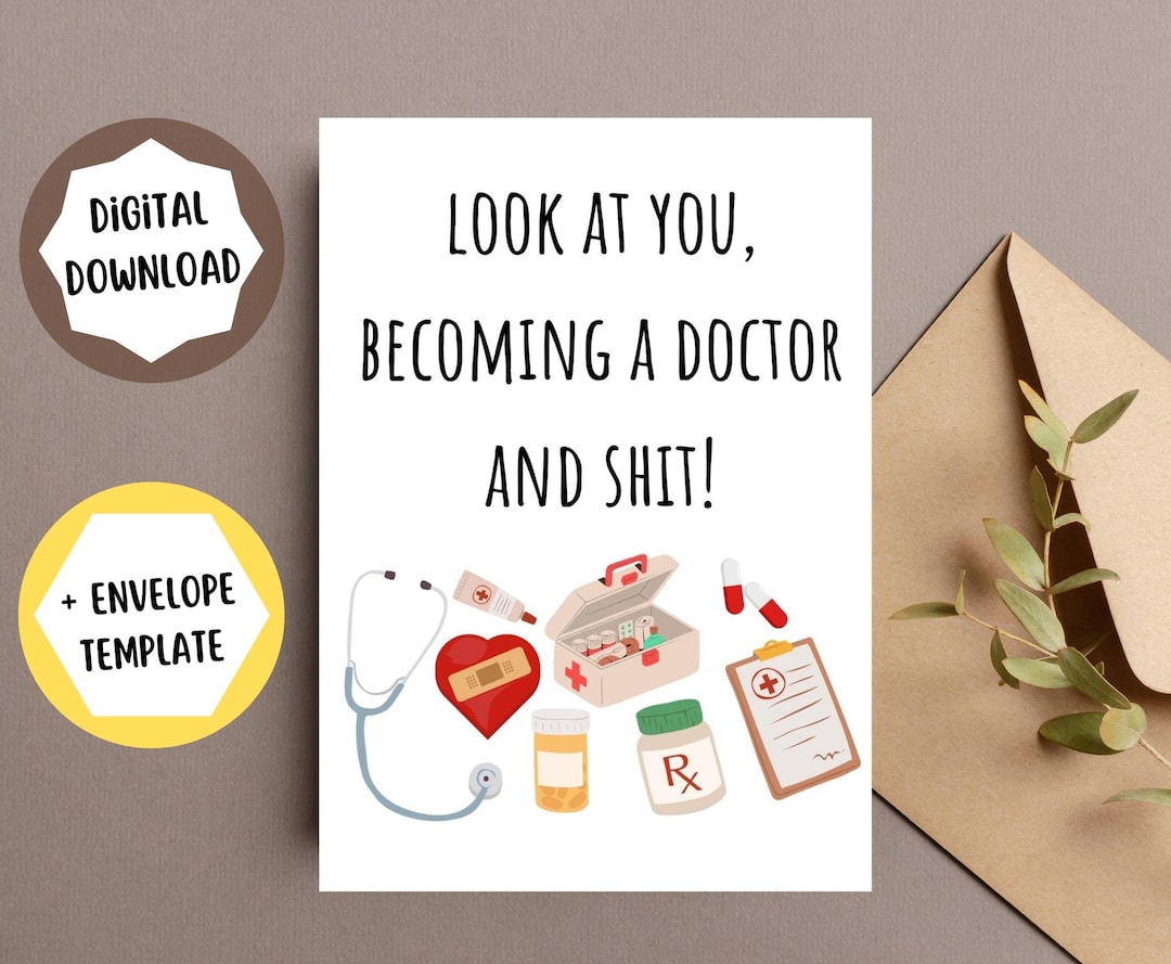 Becoming a New Doctor Phd Graduate Card, Graduation Gift, Printable ...