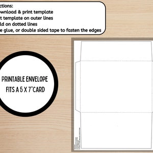 Printable Envelope Template 5x7 Digital Download File - Etsy