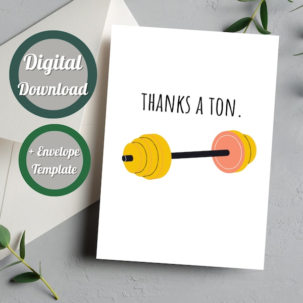 Weights Thank You Card - Etsy Australia