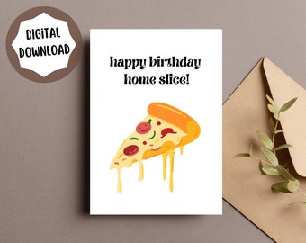 Happy Birthday Pizza Card - Etsy