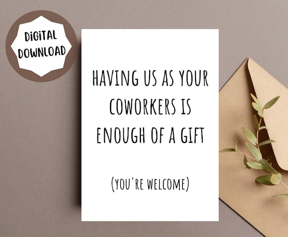 Funny Card for Colleague Coworker Birthday Card Printable - Etsy