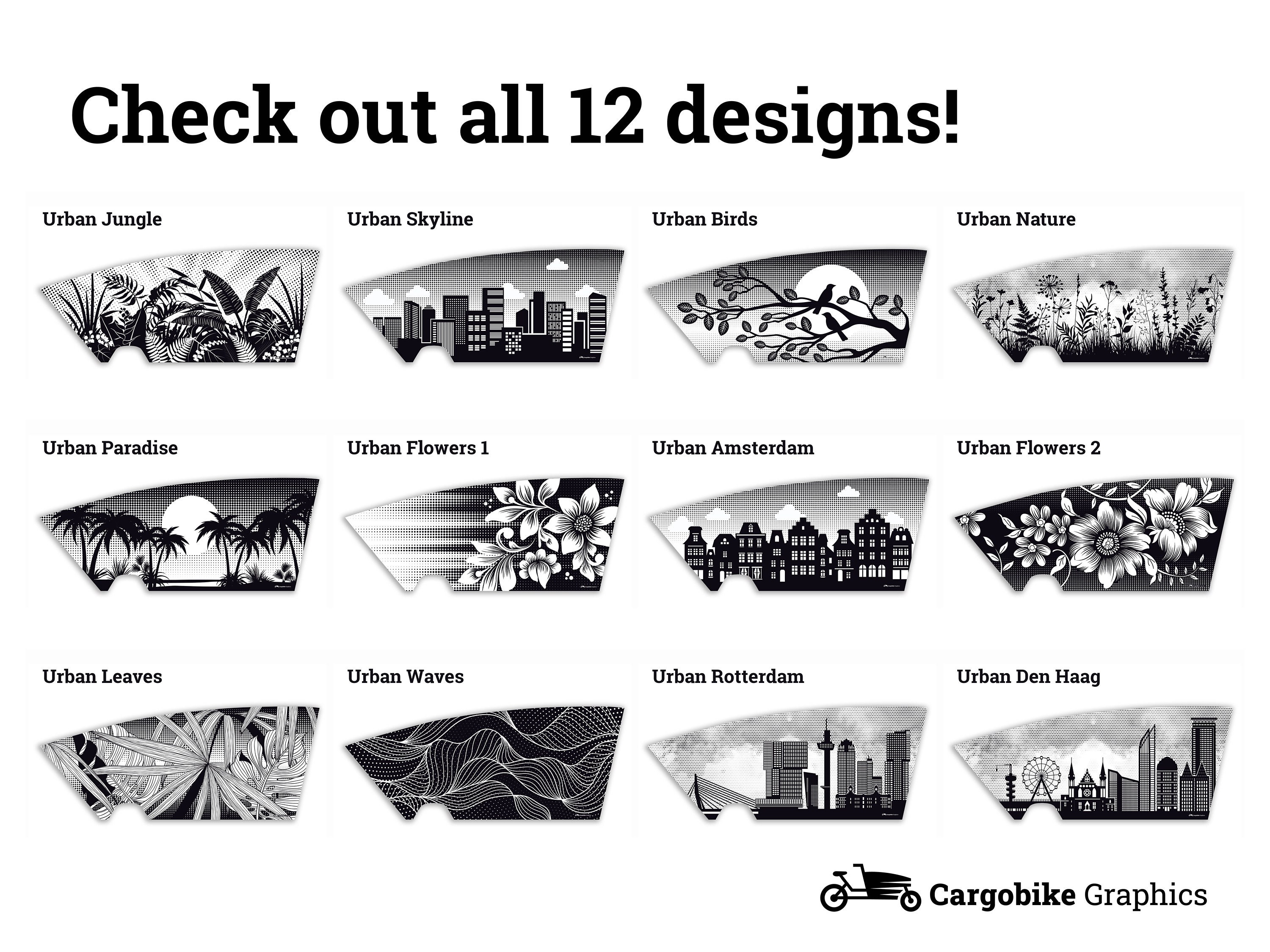 Large Cargo Bike Sticker Set for Urban Arrow Family Urban Nature Set of ...