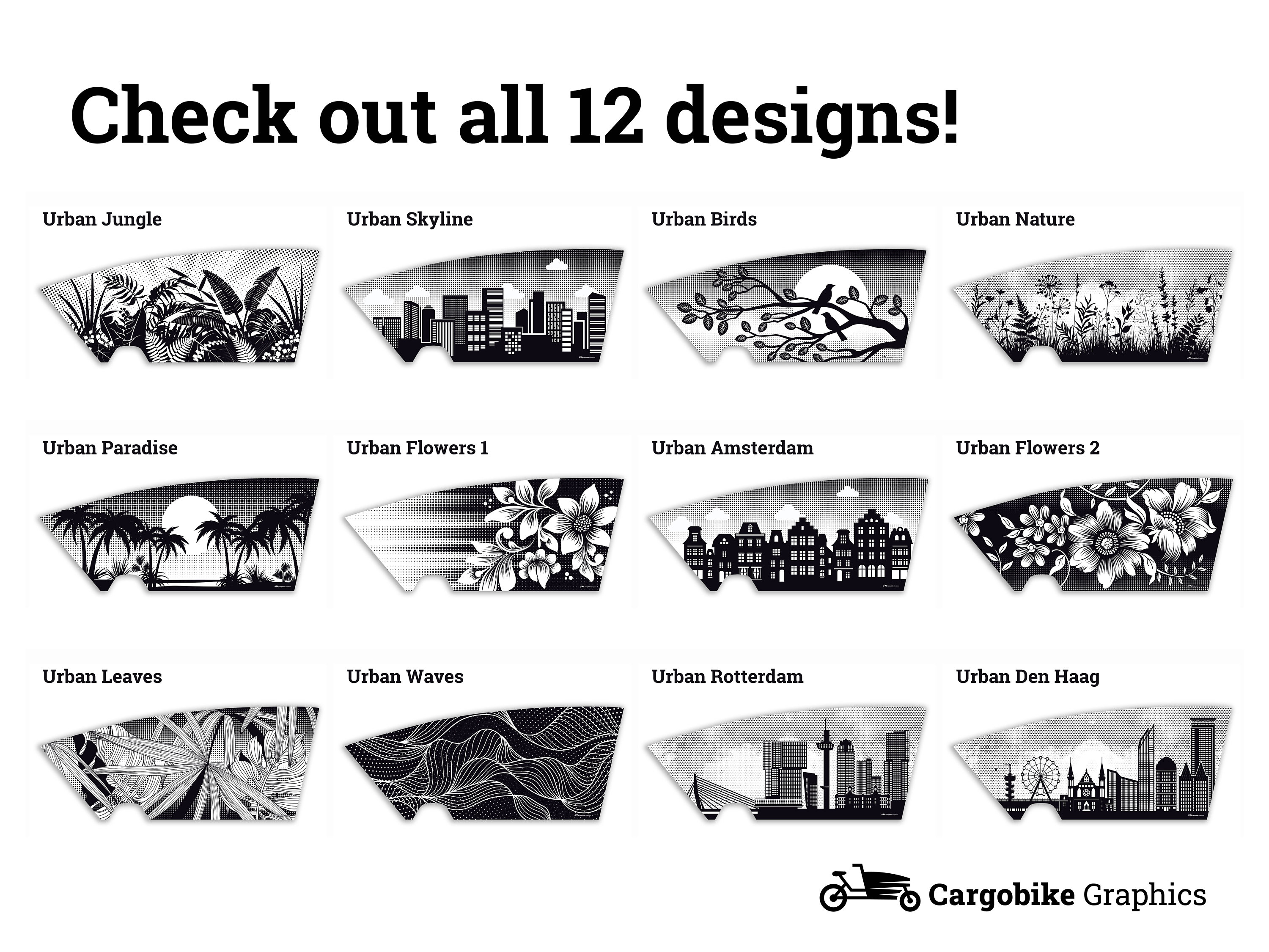 Large Cargo Bike Sticker Set for Urban Arrow Family • Urban Skyline ...