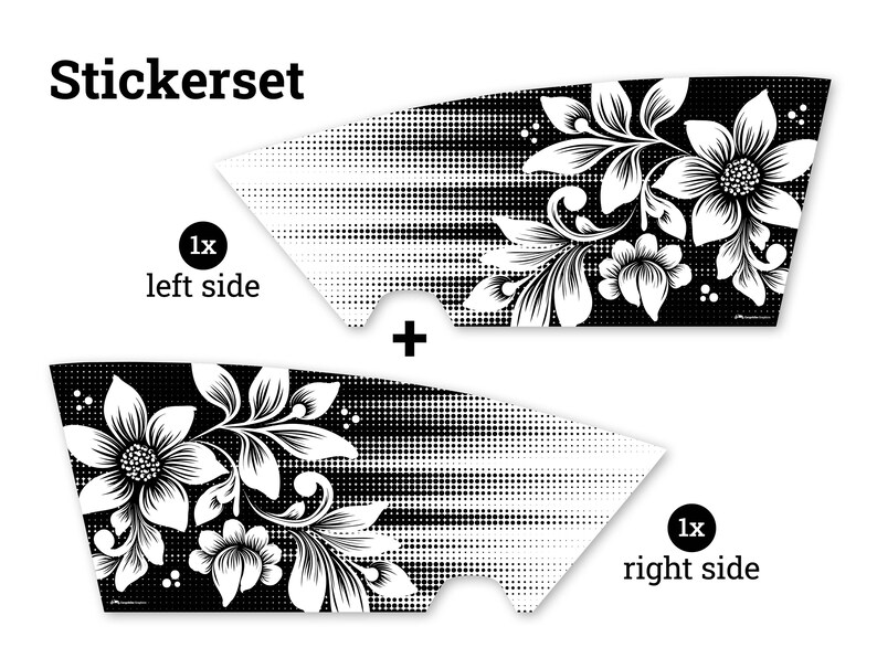 Large Cargo Bike Sticker Set for Urban Arrow Family Urban Flowers 1 Set ...