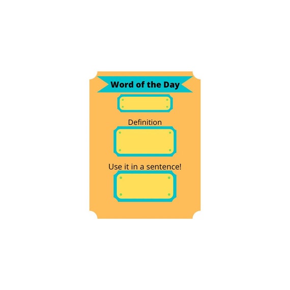 Word of the Day Printable - Etsy