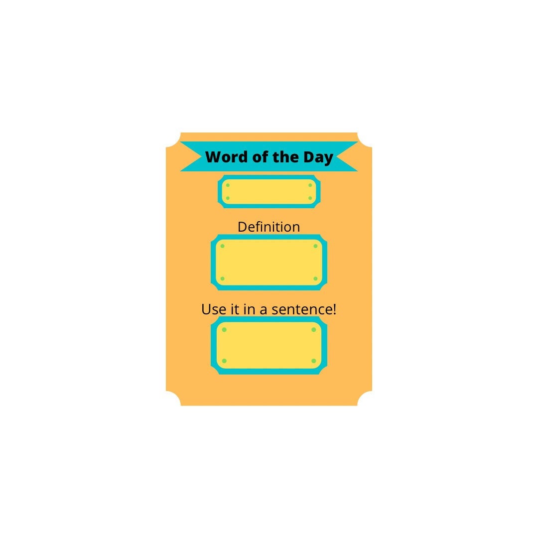 Word of the Day Printable - Etsy