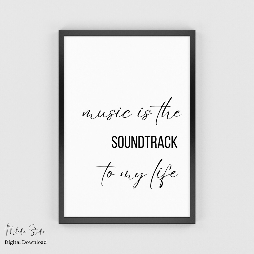 Black and White Music Printable Wall Art That Reads Music is - Etsy