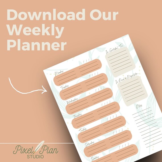 Printable Weekly Overview Planner Page PDF Download - Etsy
