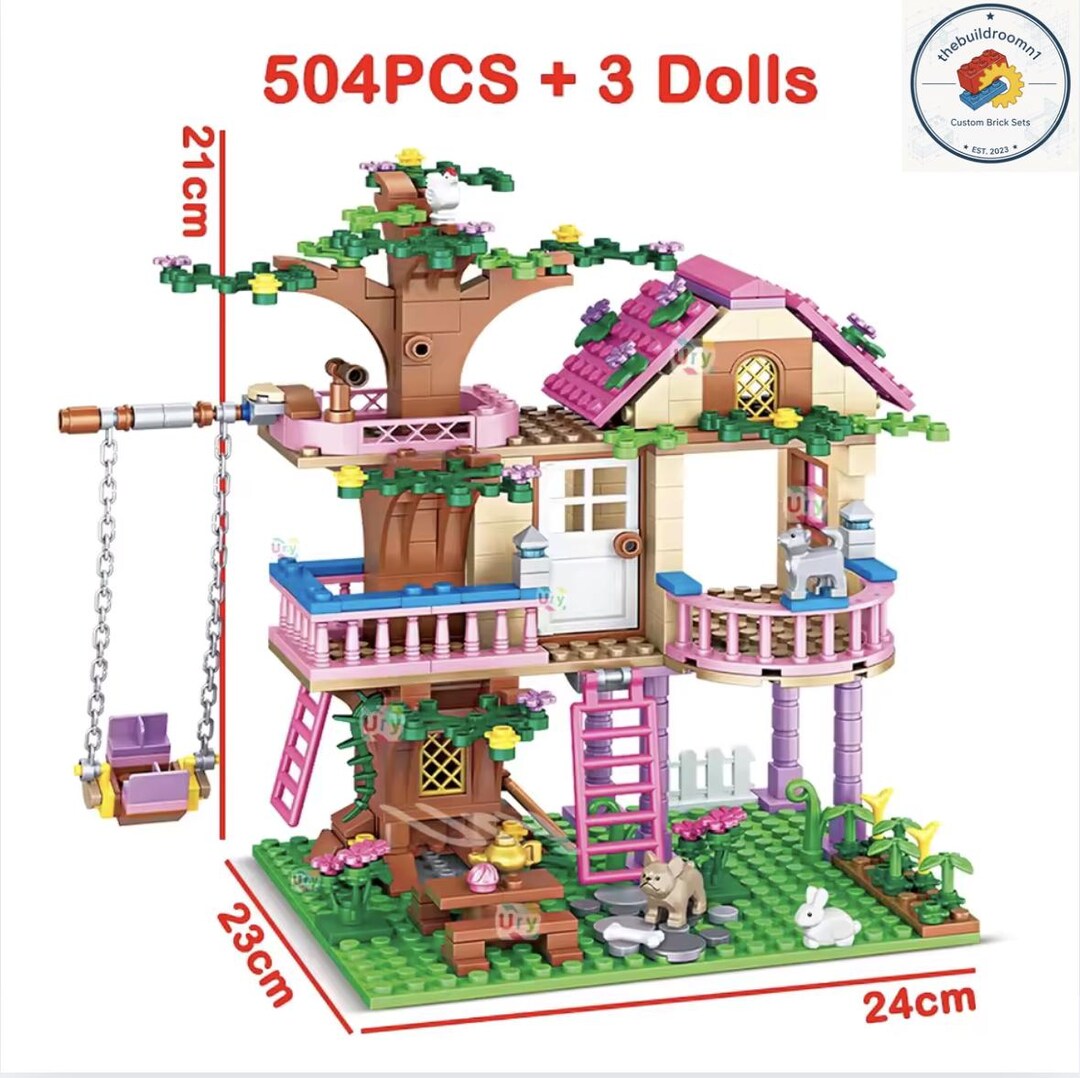 DIY Treehouse Building Block Set | City Villa, Toy Garden - Etsy