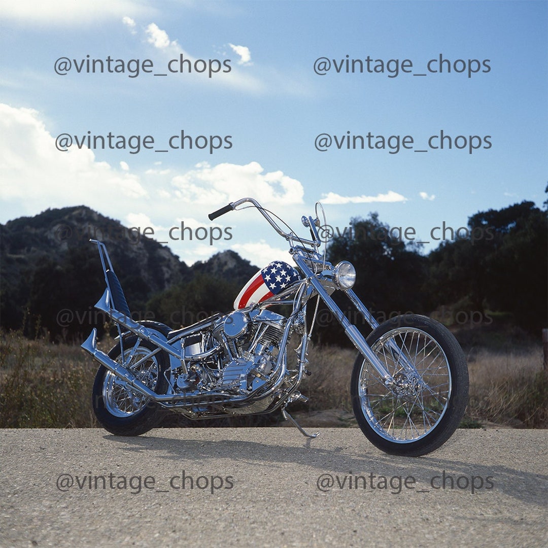 American Flag Chopper Print - Etsy