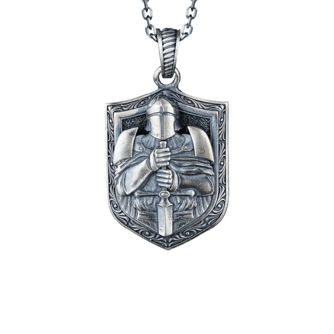 Silver Crusader Pendant , Templar Knight Necklace ,catholic Warrior ...