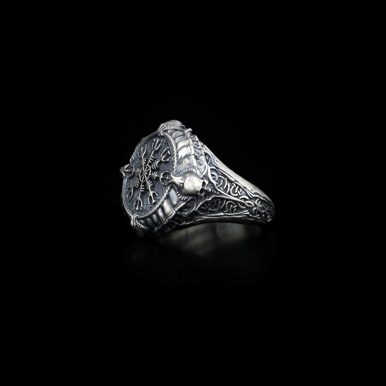 Sterling Silver Viking Signet Ring: Yggdrasil Tree of Life, Norse ...