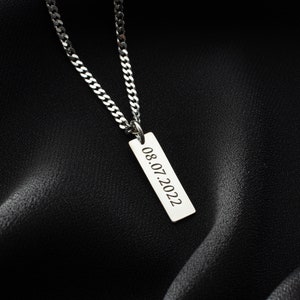 Engraved Custom Necklace for Men - Customized Necklace - Custom Fathers ...
