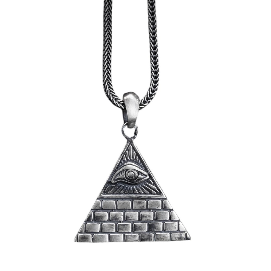 Pyramid Illuminati Necklace, Masonic Eye of Providence Pendant ...