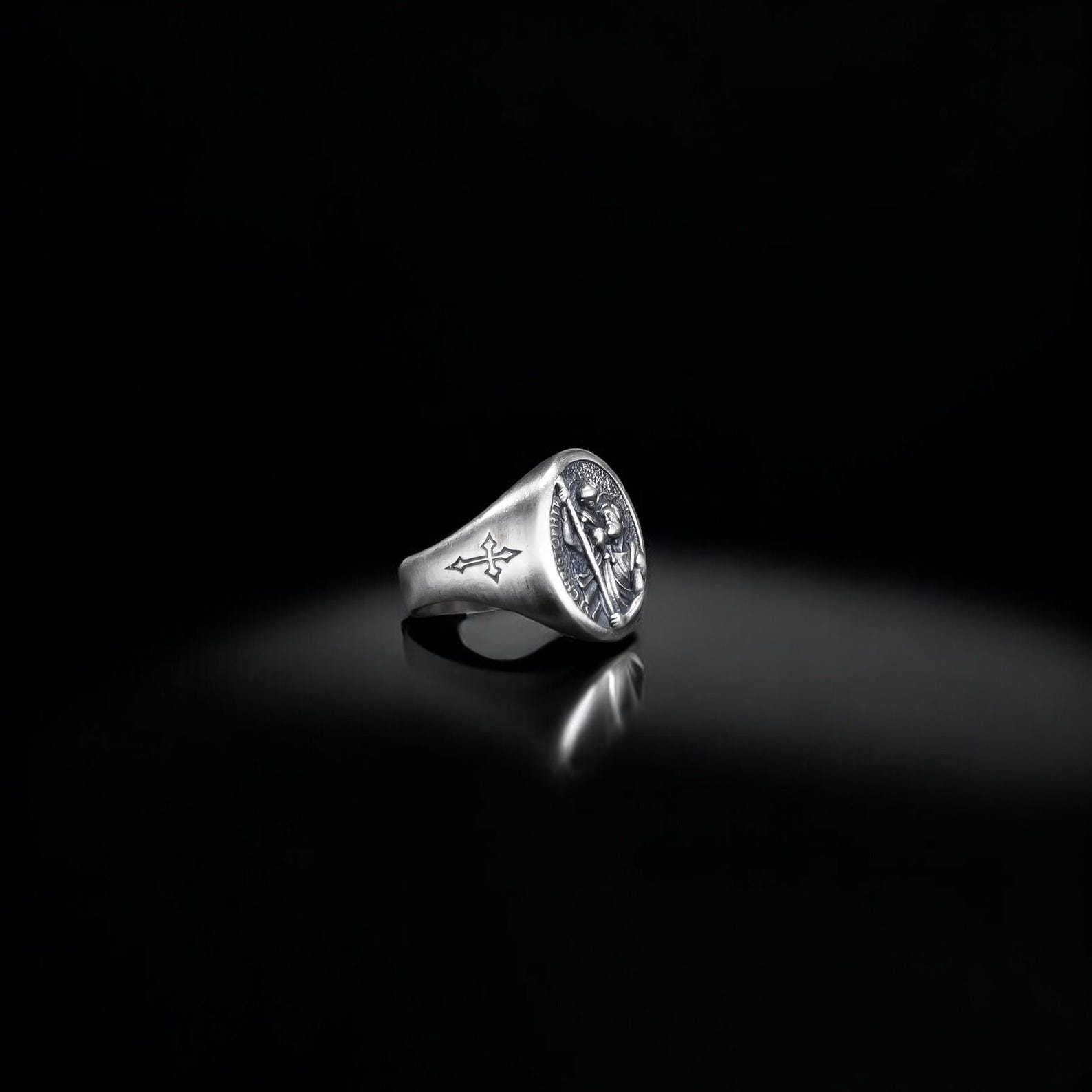 Sterling Silver Saint Christopher Ring: Religious Christian Jewelry - Etsy