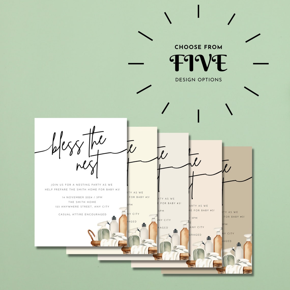 Nesting Party Invite, Editable Invitation, Customizable Invitation ...