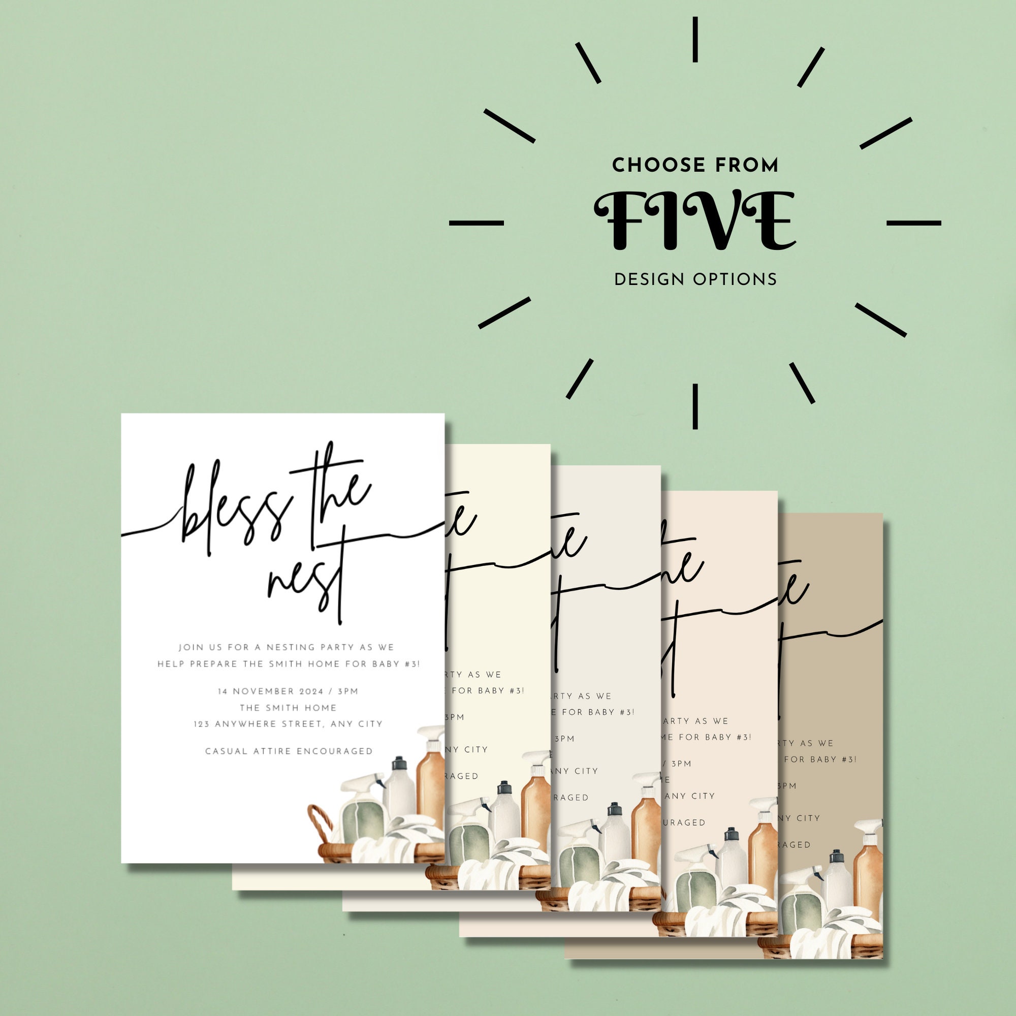 Nesting Party Invite, Editable Invitation, Customizable Invitation ...