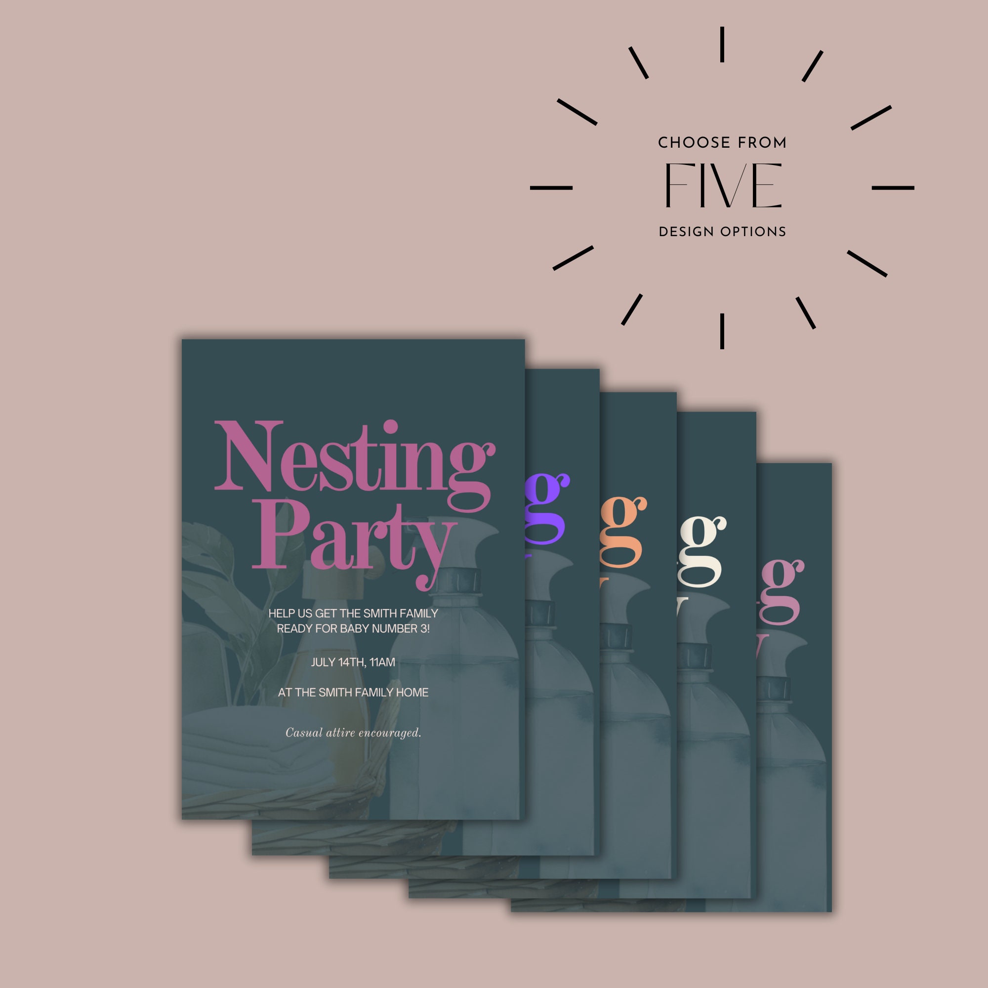 Nesting Party Invite, Editable Invitation, Customizable Invitation ...