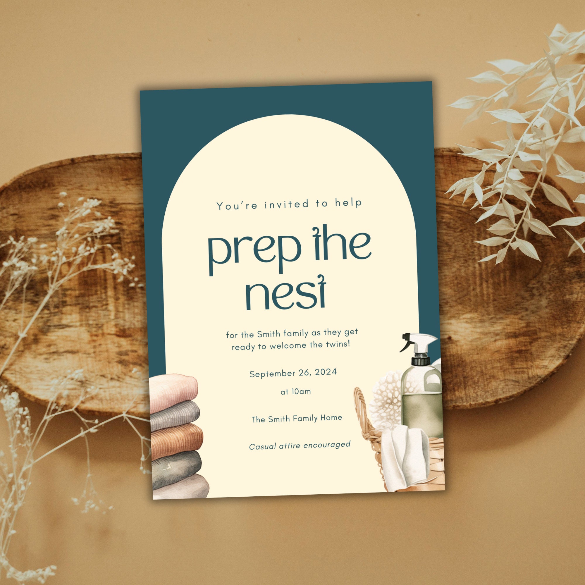 Nesting Party Invite, Editable Invitation, Customizable Invitation ...