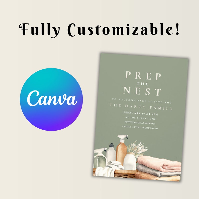 Nesting Party Invite, Editable Invitation, Customizable Invitation ...