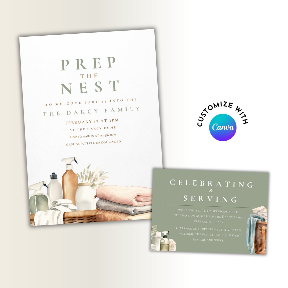 Nesting Party Invite, Editable Invitation, Customizable Invitation ...