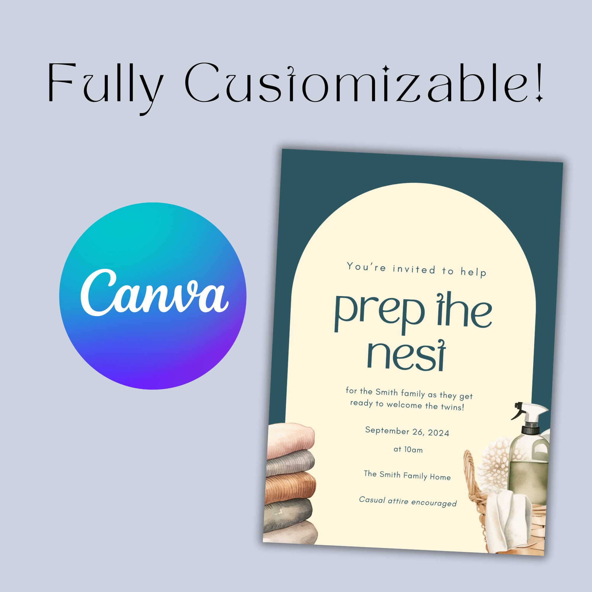 Nesting Party Invite, Editable Invitation, Customizable Invitation ...