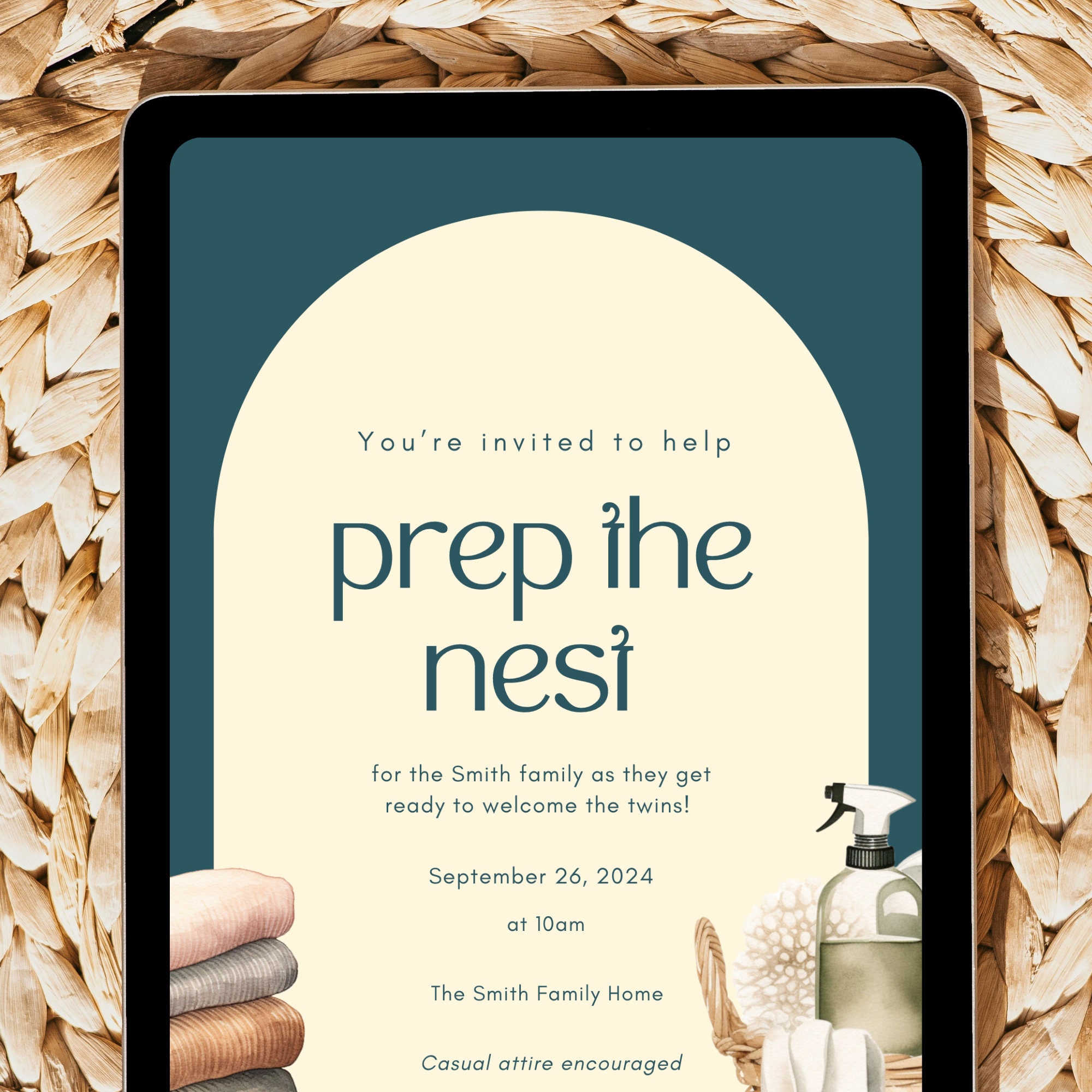Nesting Party Invite, Editable Invitation, Customizable Invitation ...