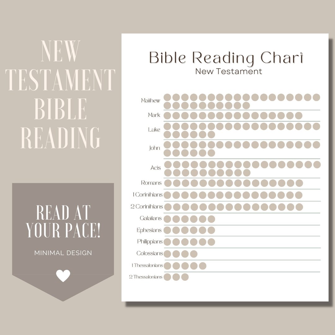 Bible Reading Tracker, New Testament Reading - Etsy