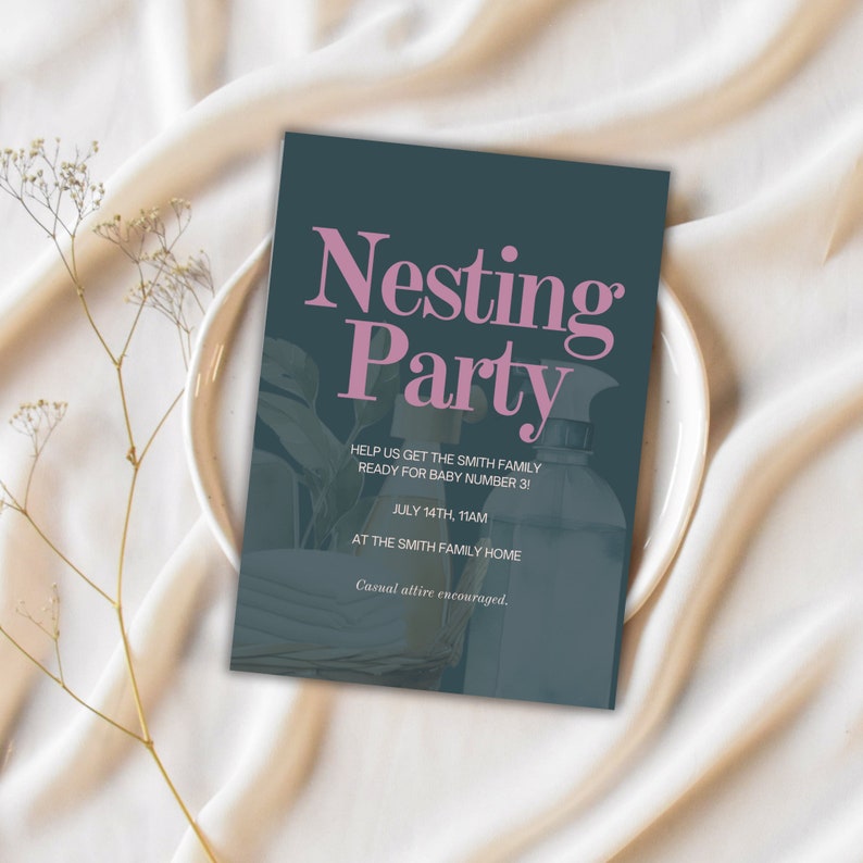 Nesting Party Invite, Editable Invitation, Customizable Invitation ...